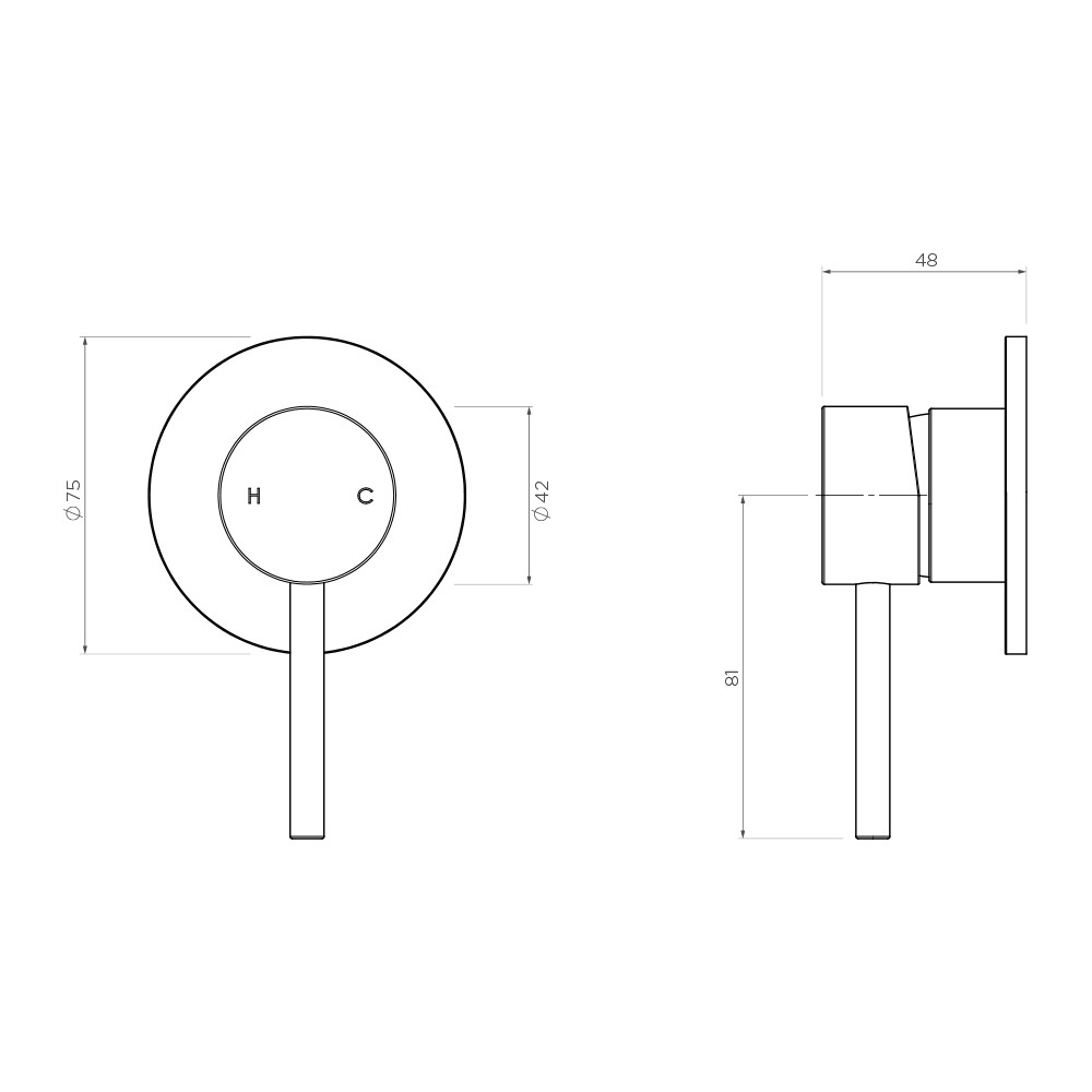 AXUS PIN LEVER WALL MIXER *EXT PART* (REQUIRES ARB0130) AX16300.GM ...