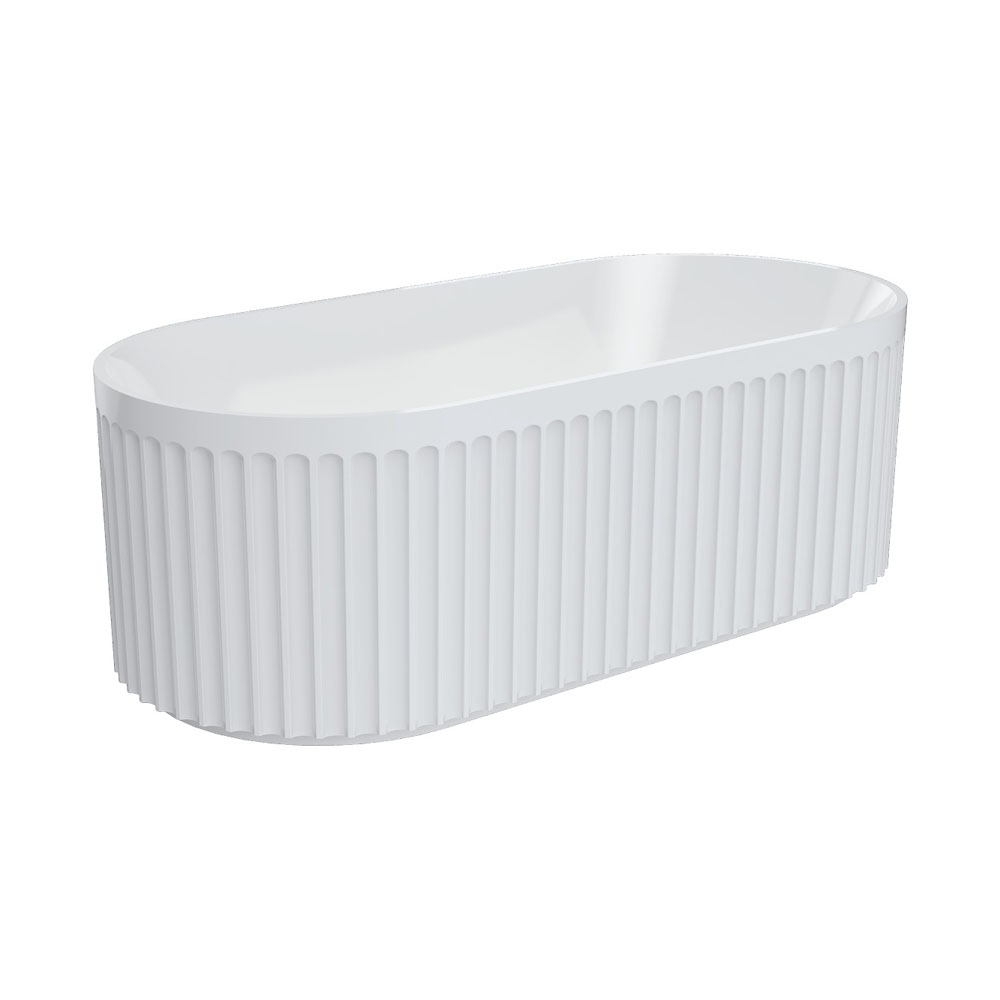 ELEANOR FLUTED FREESTANDING ACRYLIC BATH 1700mm FR711-1700 WHITE ...